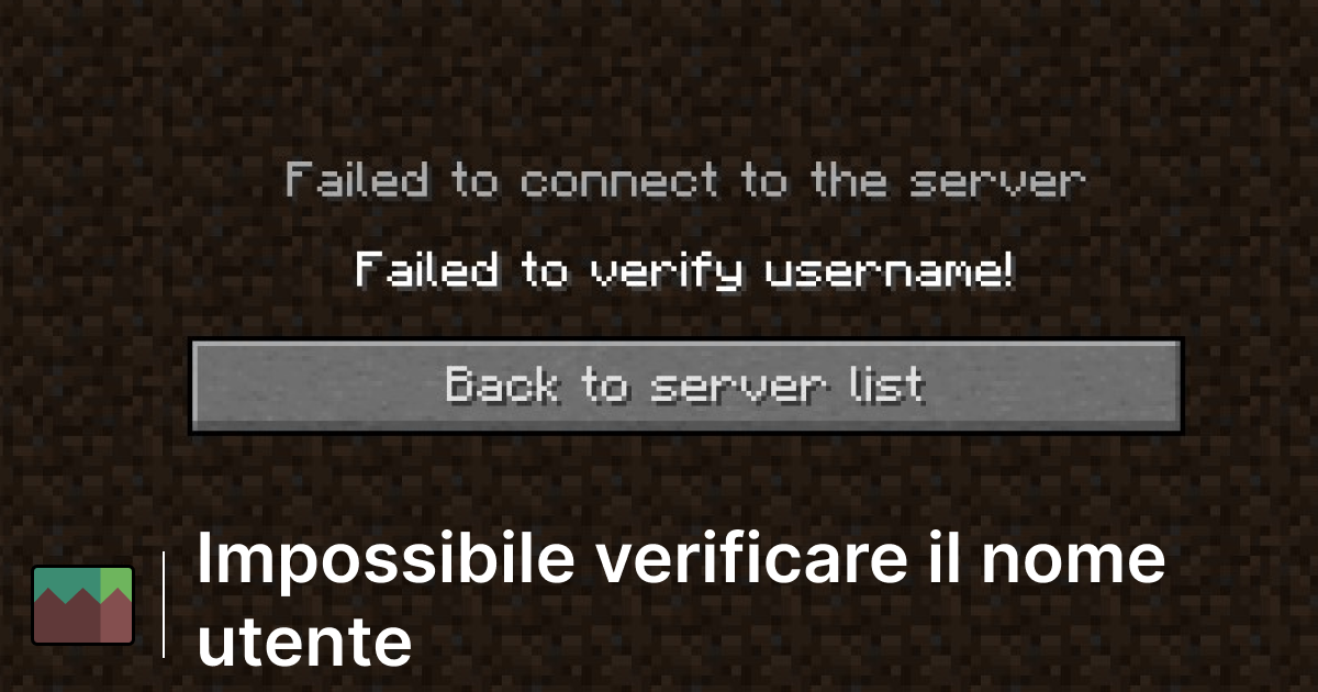 Come sistemare l'errore: Impossibile verificare il nome utente ...